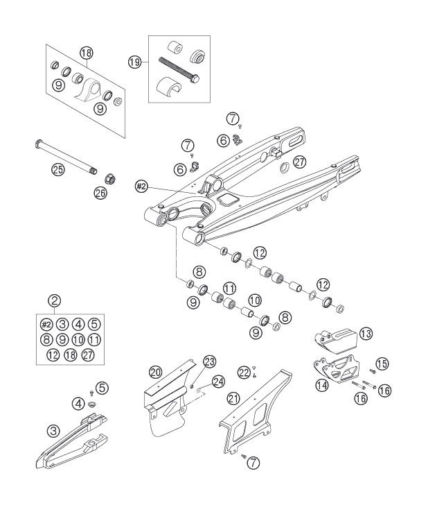 KTM fiche finder SWINGARM spare parts for the KTM 250 EXC (EU)