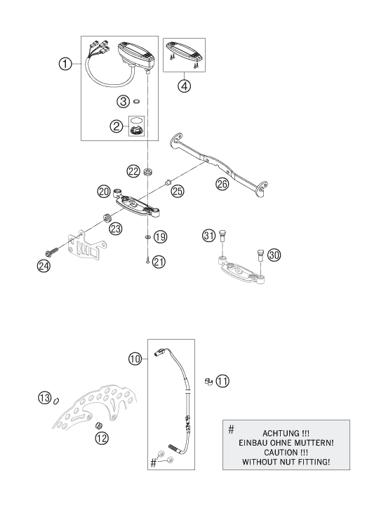 KTM fiche finder SPEEDOMETER spare parts for the KTM 250 EXC (AUS)