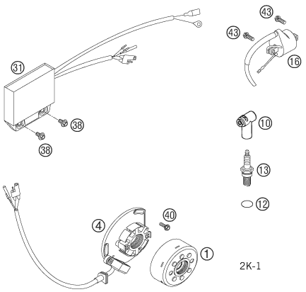 KTM fiche finder IGNITION SYSTEM spare parts for the KTM 125 SX
