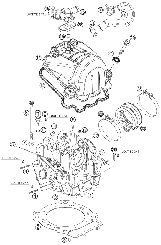 KTM fiche finder CYLINDER HEAD spare parts for the KTM 690 SUPERMOTO ...