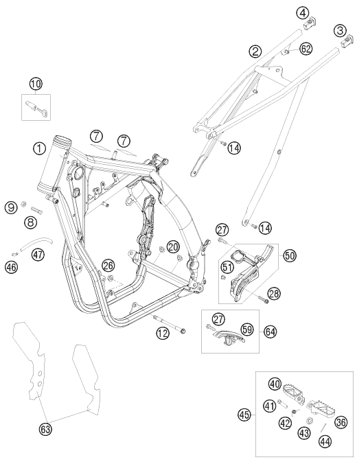 KTM fiche finder FRAME spare parts for the KTM 450 EXC-R (EU)