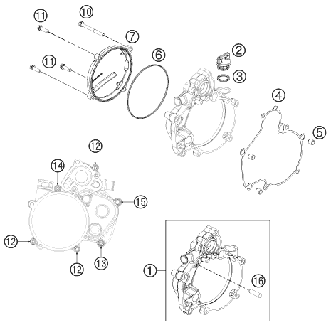 KTM fiche finder CLUTCH COVER spare parts for the KTM 50 SX 2023