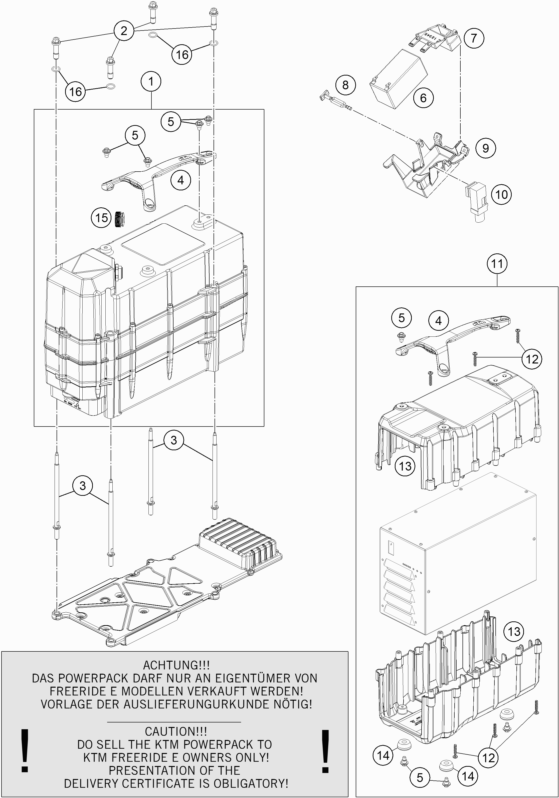KTM fiche finder BATTERY spare parts for the KTM FREERIDE E-XC (EU)