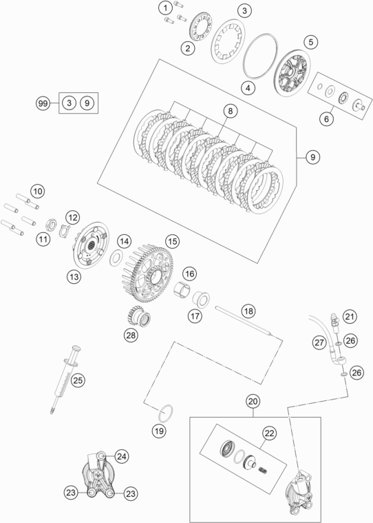 KTM fiche finder CLUTCH spare parts for the KTM 85 SX 19/16 2018