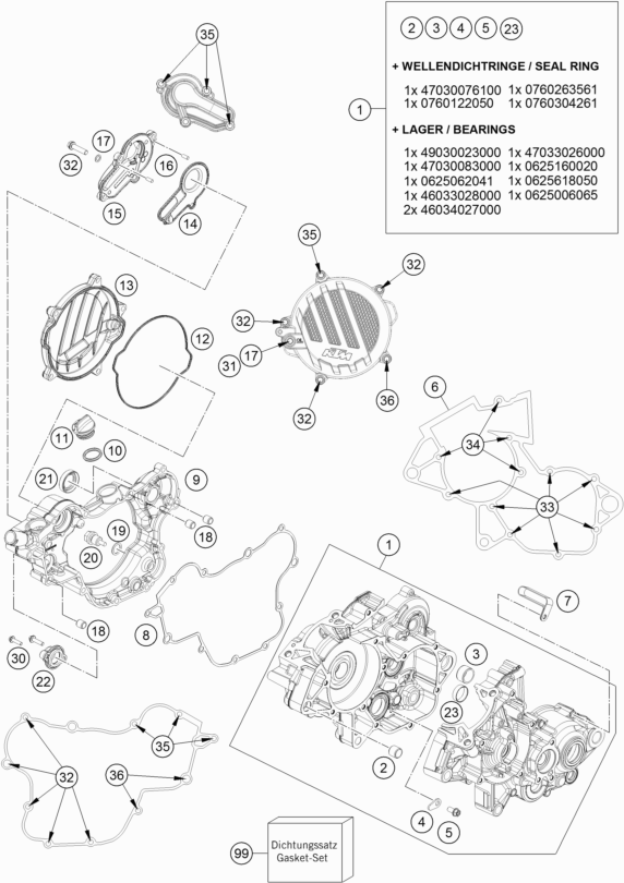 KTM fiche finder ENGINE CASE spare parts for the KTM 85 SX 19/16 2021 (EU)