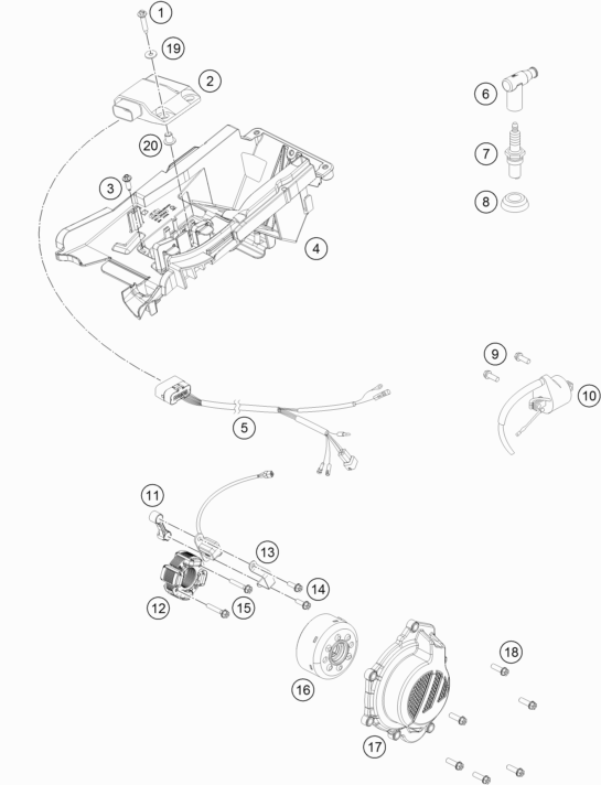 KTM fiche finder IGNITION SYSTEM spare parts for the KTM 125 SX 2020