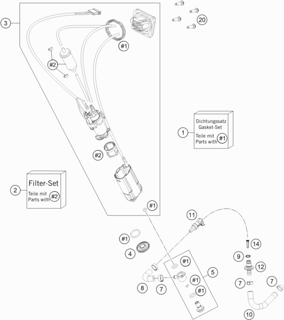 KTM fiche finder FUEL PUMP spare parts for the KTM 300 XC TPI 2020 (US)