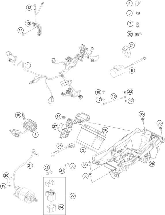 KTM fiche finder WIRING HARNESS spare parts for the KTM 450 SX-F 2022 (EU)