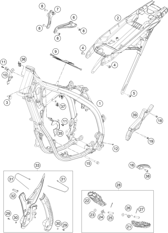 KTM fiche finder FRAME spare parts for the KTM 250 SX 2023