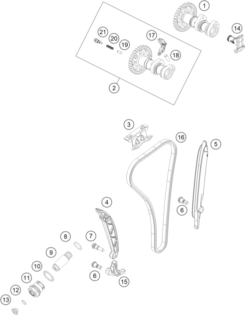KTM fiche finder TIMING DRIVE spare parts for the KTM 350 SX-F 2024 (EU)